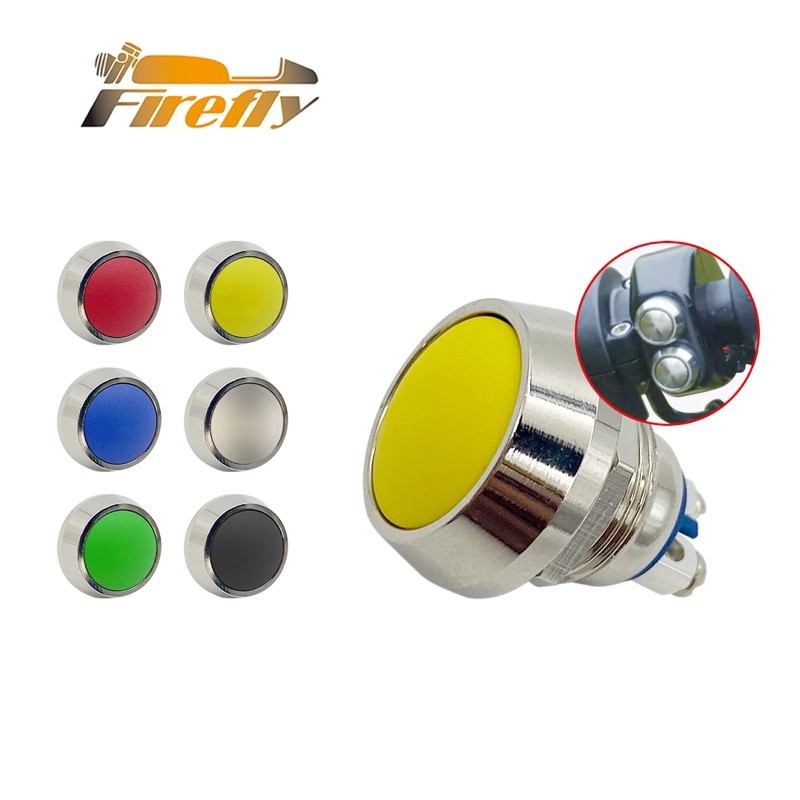 Firefly Passing Light Switch 12mm Colourful Waterproof Alloy Momentary ...