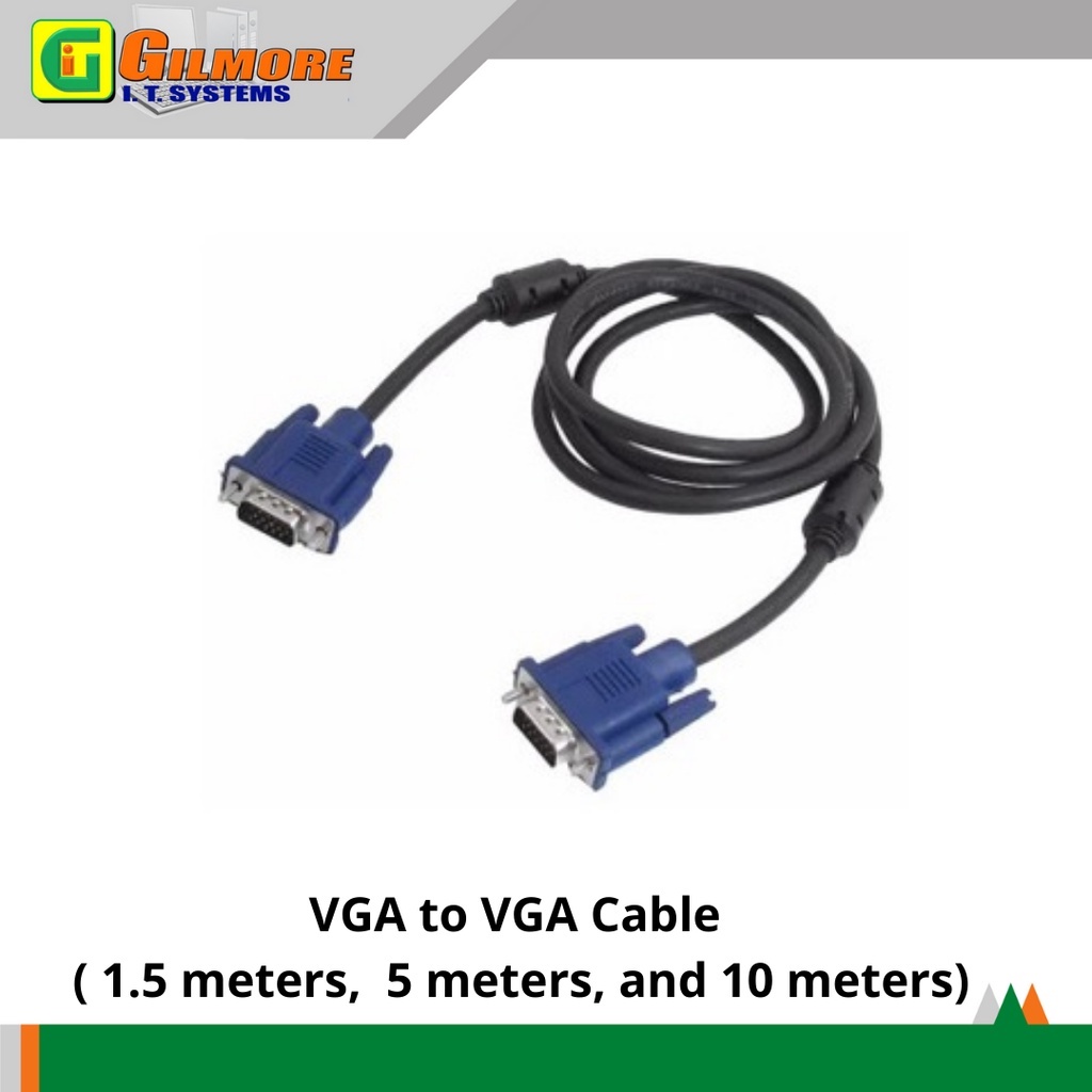 VGA to VGA Cable ( 1.5 meters, 5 meters, and 15 meters) | Shopee ...