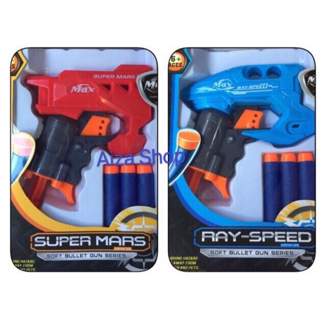 Kid's action toy SUPER MARS Soft Bullet Gun Nerf Gun with 3pcs soft bullet (1pc only) | Shopee ...