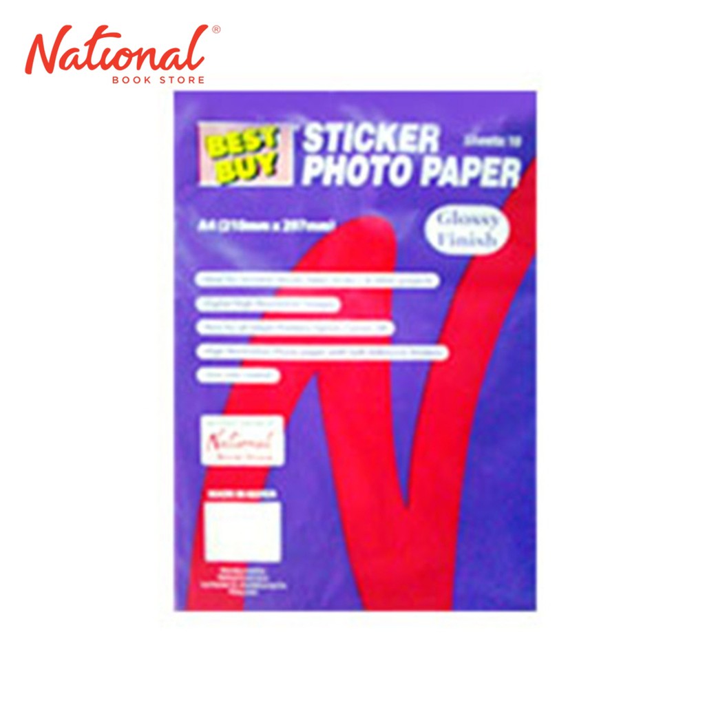 Best Buy Glossy Photo Paper 10S Sticker National Book Store | Shopee ...