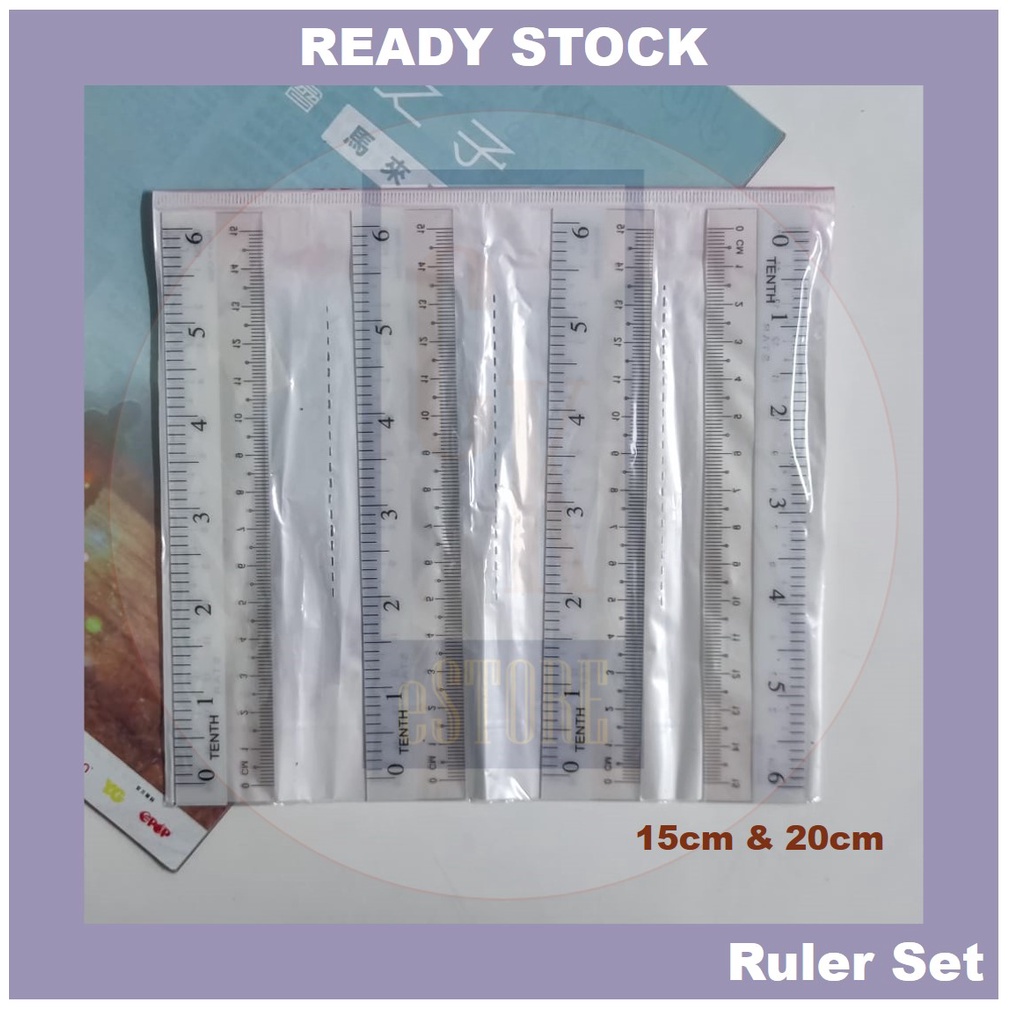 Plastic Straight Ruler / Bendable / Soft / Flexible Student Ruler / Pembaris 15cm / 20cm 6" 8 ...