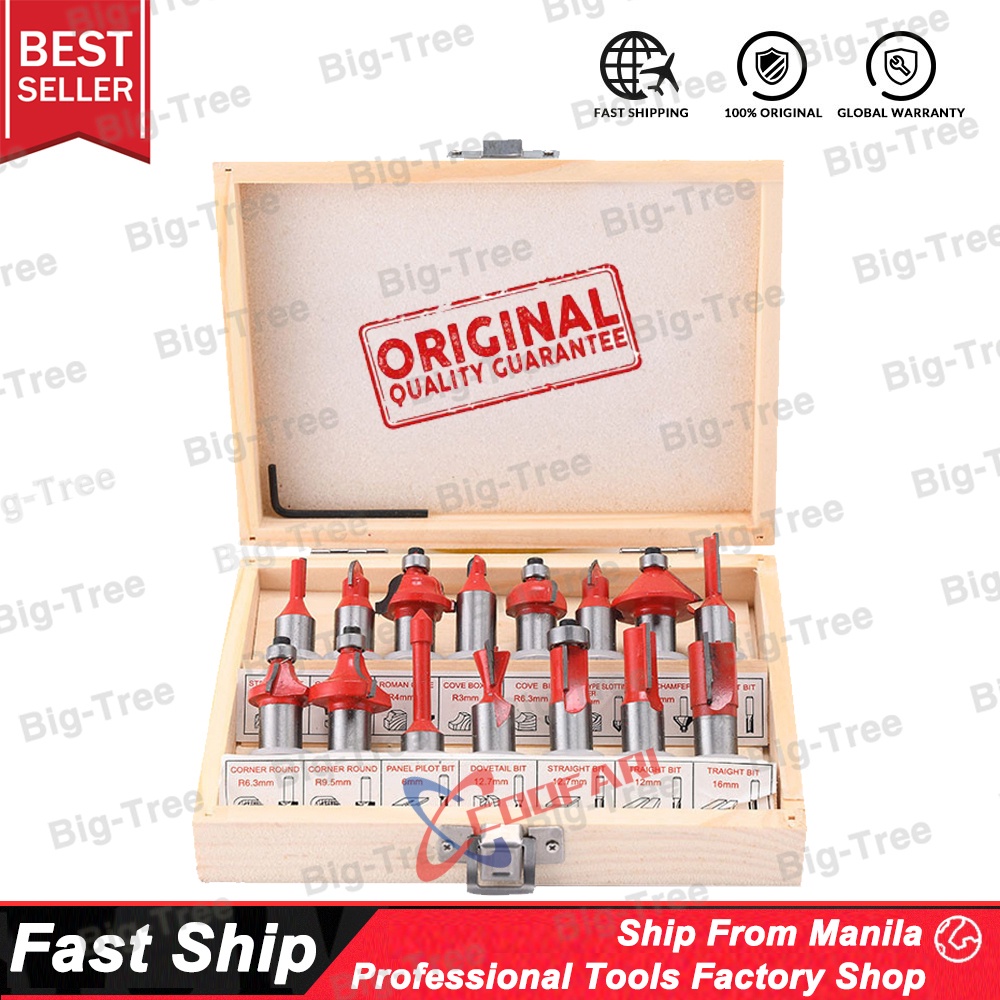 15pcs wood Router Bits Set 1/4 inch(6.35mm) Shank Carbide Milling ...
