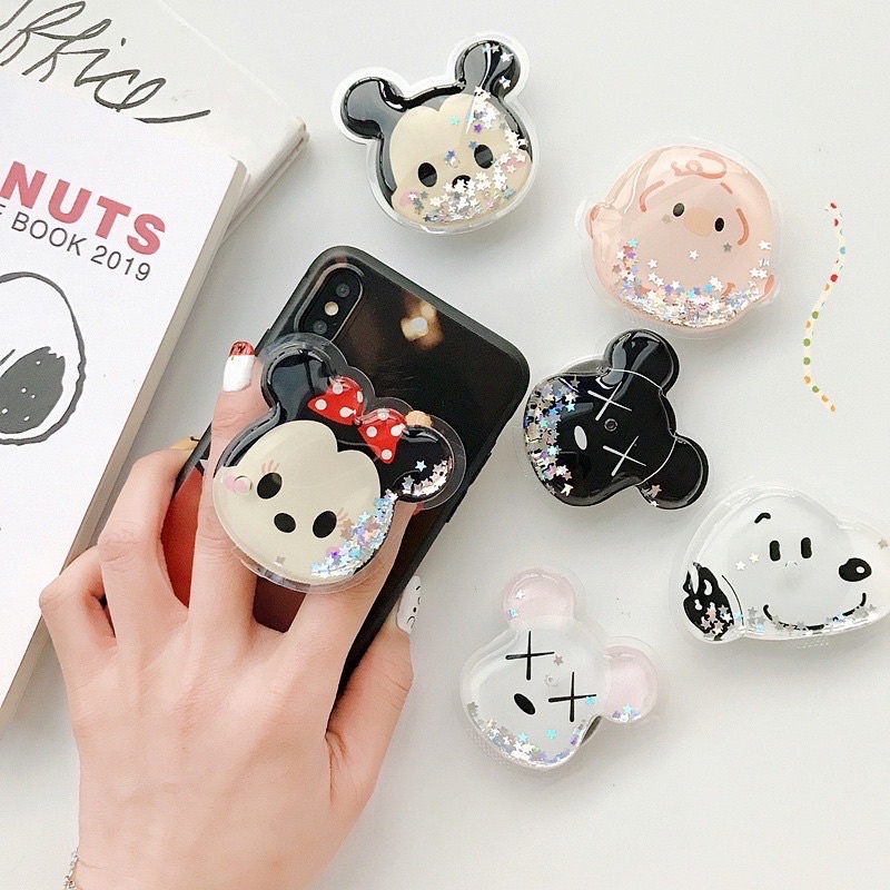 CUTE CHARACTER CARTON GLITTER POP SOCKET / QUICKSAND GLITER POP SOCKET ...