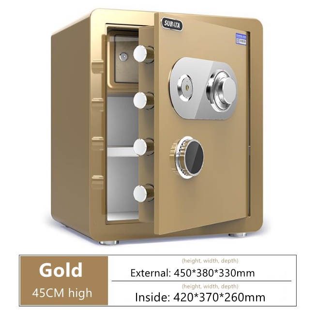 Safe Box Mechanical All Steel Fireproof Rustproof AntiTheft Cash 45cm/25cm Safety Security Box ...
