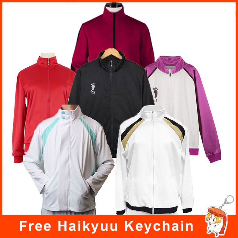 Anime Haikyuu Jacket Coat Cosplay Costume Jersey Karasuno Fukurodani ...