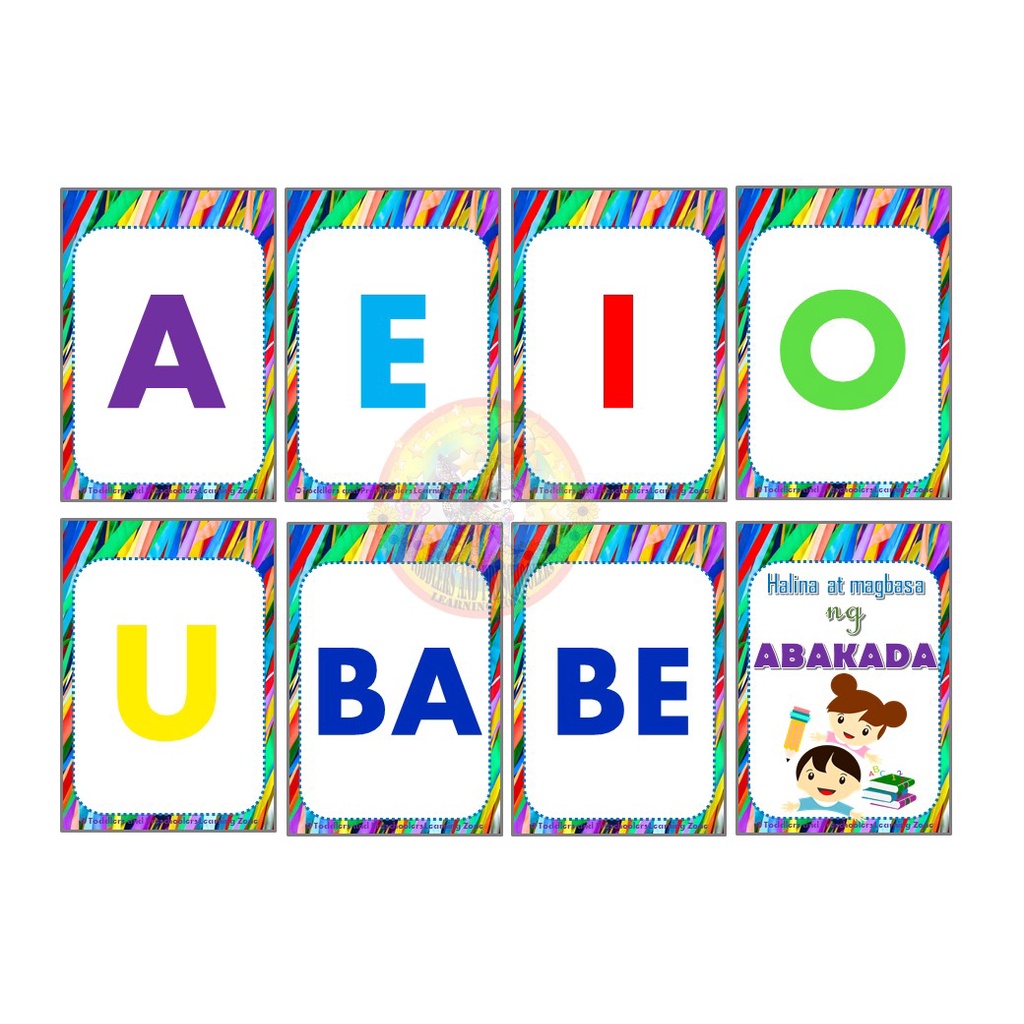 Makabagong Alpabetong Filipino ABAKADA Flashcards | 120 cards / ATM or ...