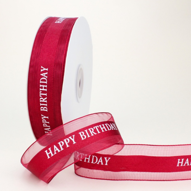 Happy Birthday Chiffon Ribbon~Bowknot Ribbon Packaging Bouquet Ribbon ...