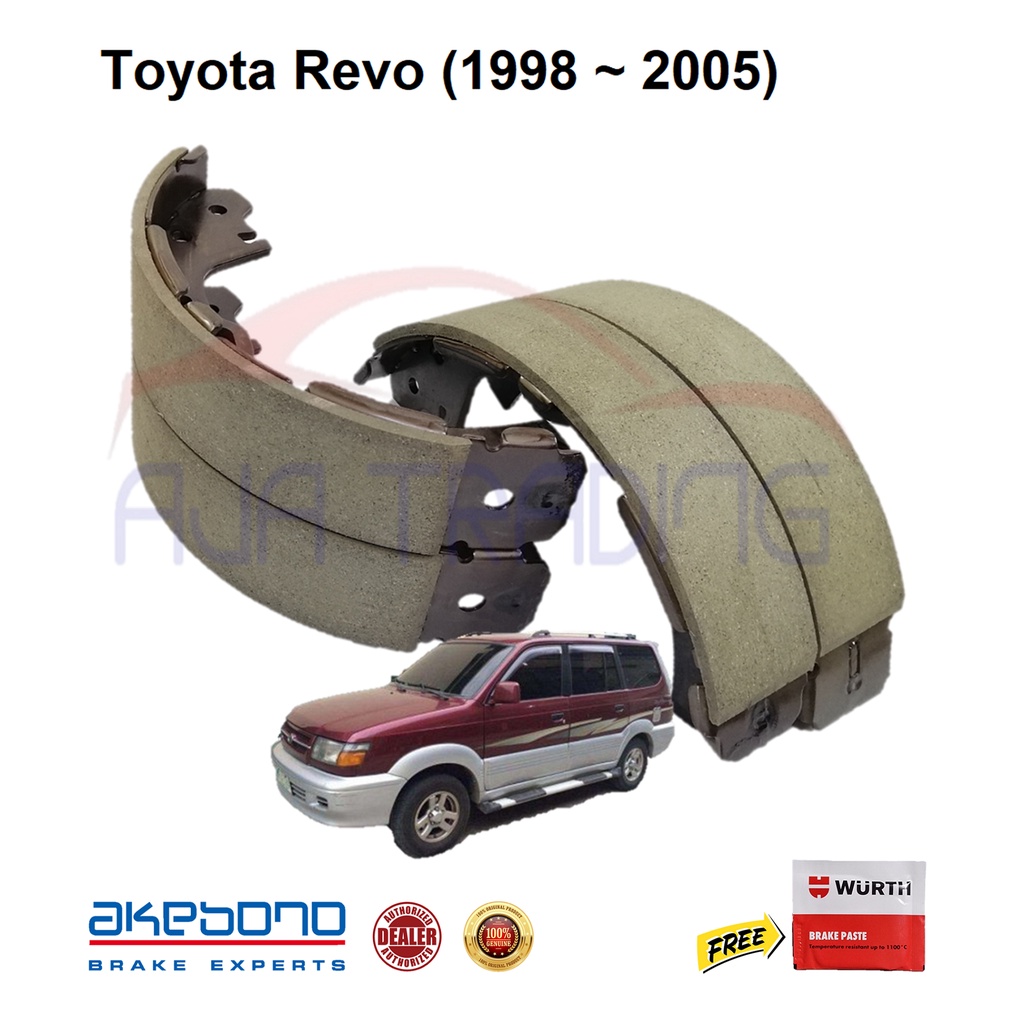 Genuine Akebono Rear Brake Shoe for Toyota Revo (1998 - 2005) with free ...