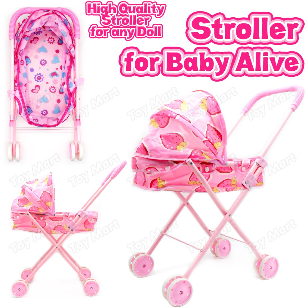 Cute Design Pink Foldable Metal Tube Doll Stroller Foldable Pram with ...