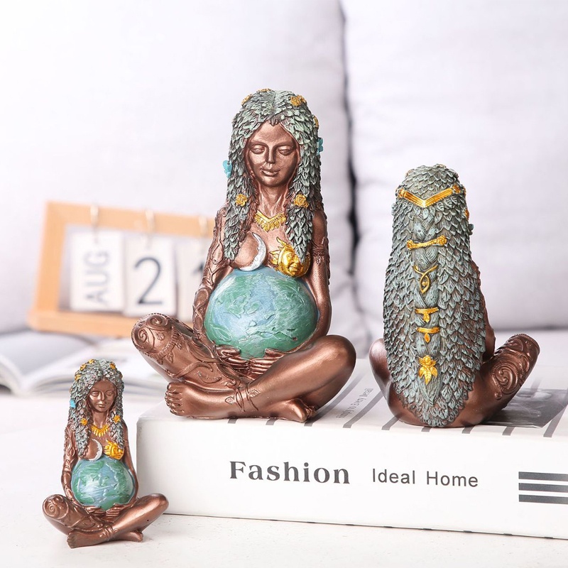 Mother Earth Gaia Statue Resin Crafts Ornaments Mythic Home Figurine ...