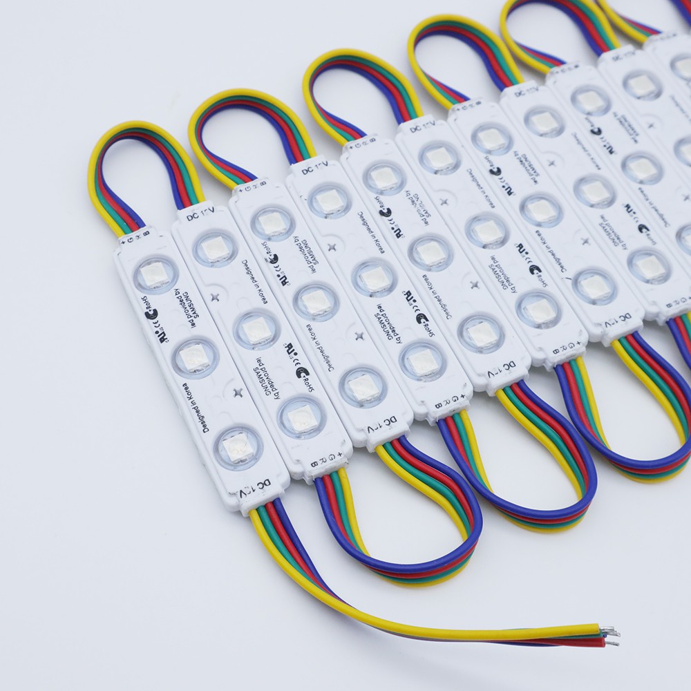 20PCS DC 12V LED Module 5050 RGB 3LED Color Changeable Injection LED ...