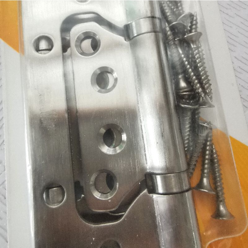 Stainless Steel Dual Hinges W/Stainless Screw 4"x3"x2.2mm | Shopee ...