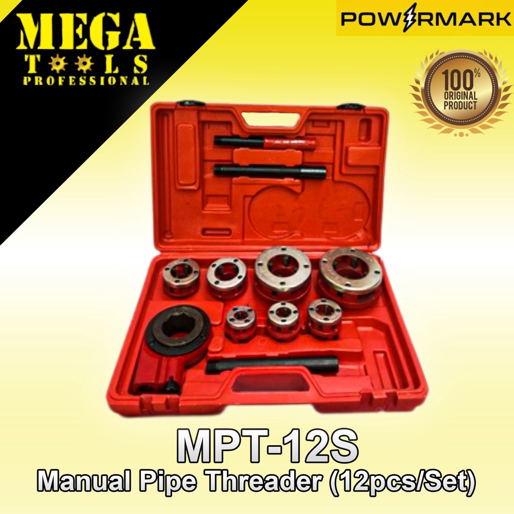 MEGATOOLS MPT-12S Manual Pipe Threader (12pcs/Set) [POWERMARK | MPT ...