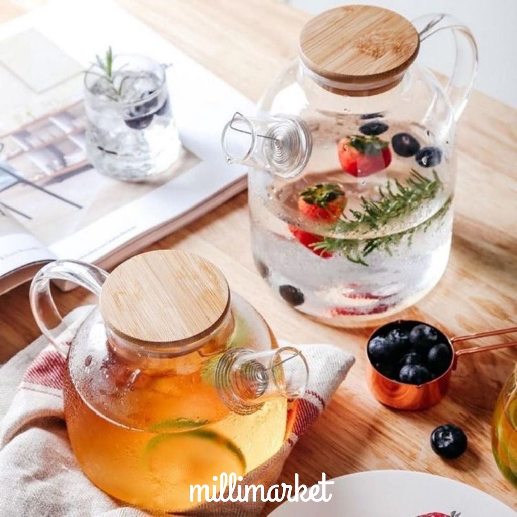 Kayo TEAPOT borosilicate / borosilicate Glass TEAPOT Wood Lid ...