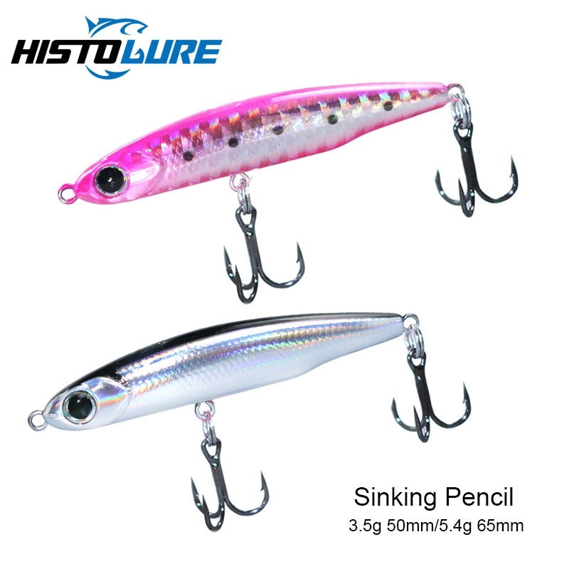 HISTOLURE 3.5g 50mm 5.4g 65mm Sinking Pencil Fishing Lure Minnow Freshwater Creek Wobbler ...
