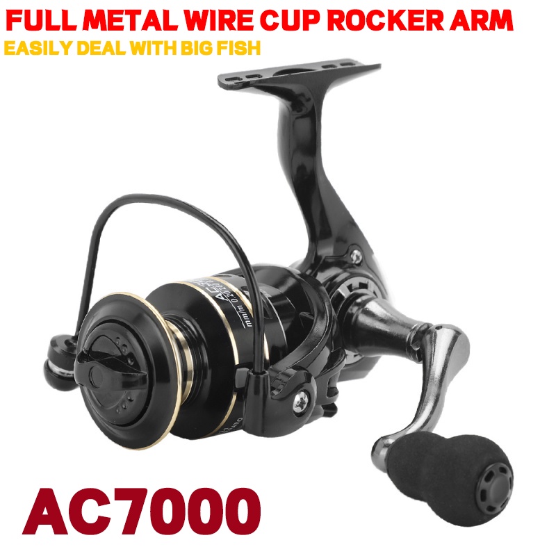 AC2000-AC7000 Fishing Reel Metal Bait Reel Fshing Rod Set Spinning Reel ...