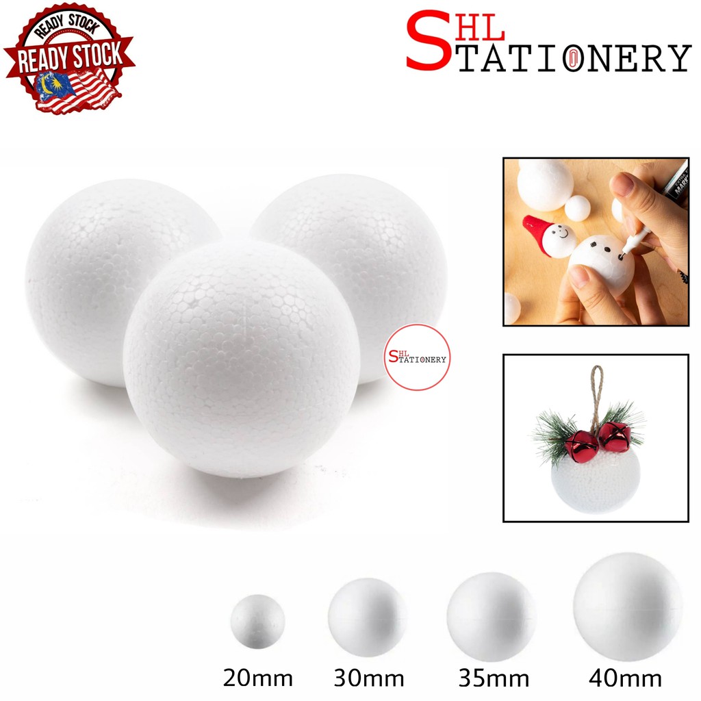DIY Round Modelling White Polystyrene Ball / Polyfoam / Styrofoam / Foam Balls Craft Balls ...