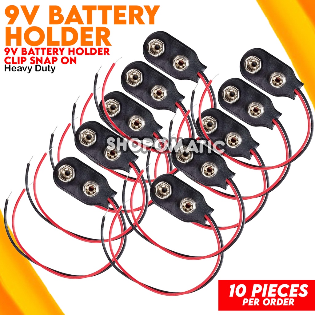 🟧 10PCS 9V battery Snap Connector Clip Lead Wires holder 🟧 | Shopee ...