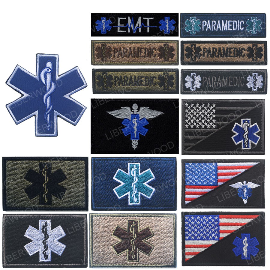 Paramedic EMT Heartbeat EMS Star of Life USA flag Emergency Rescue ...
