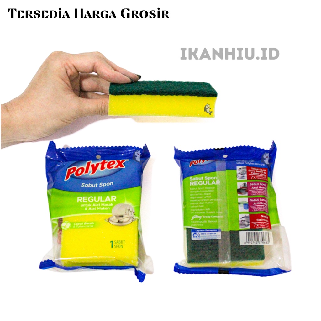 Polytex Sponge Washing Dishes 2 Sides Yellow Green - Regular Sachet Per ...