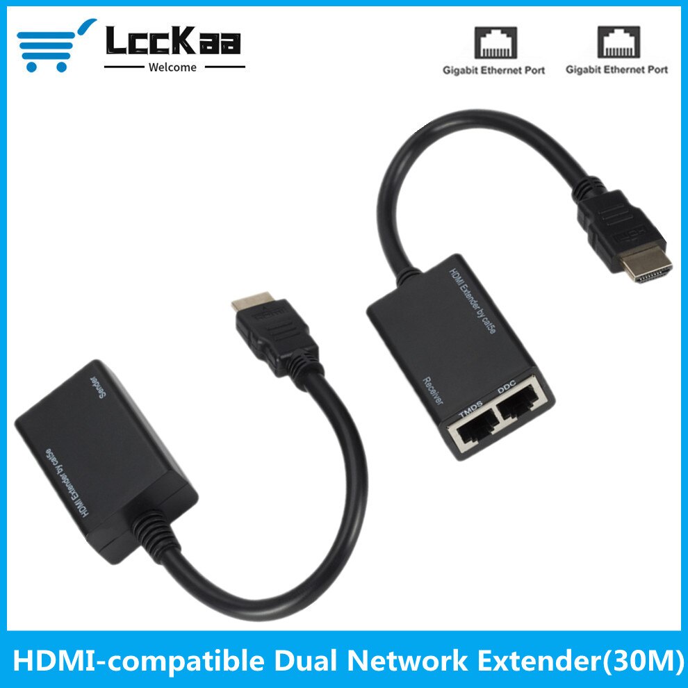 Dual Network RJ45 4K HDMI Compatible Extender to 30m HDTV HDPC DVD PS3 ...