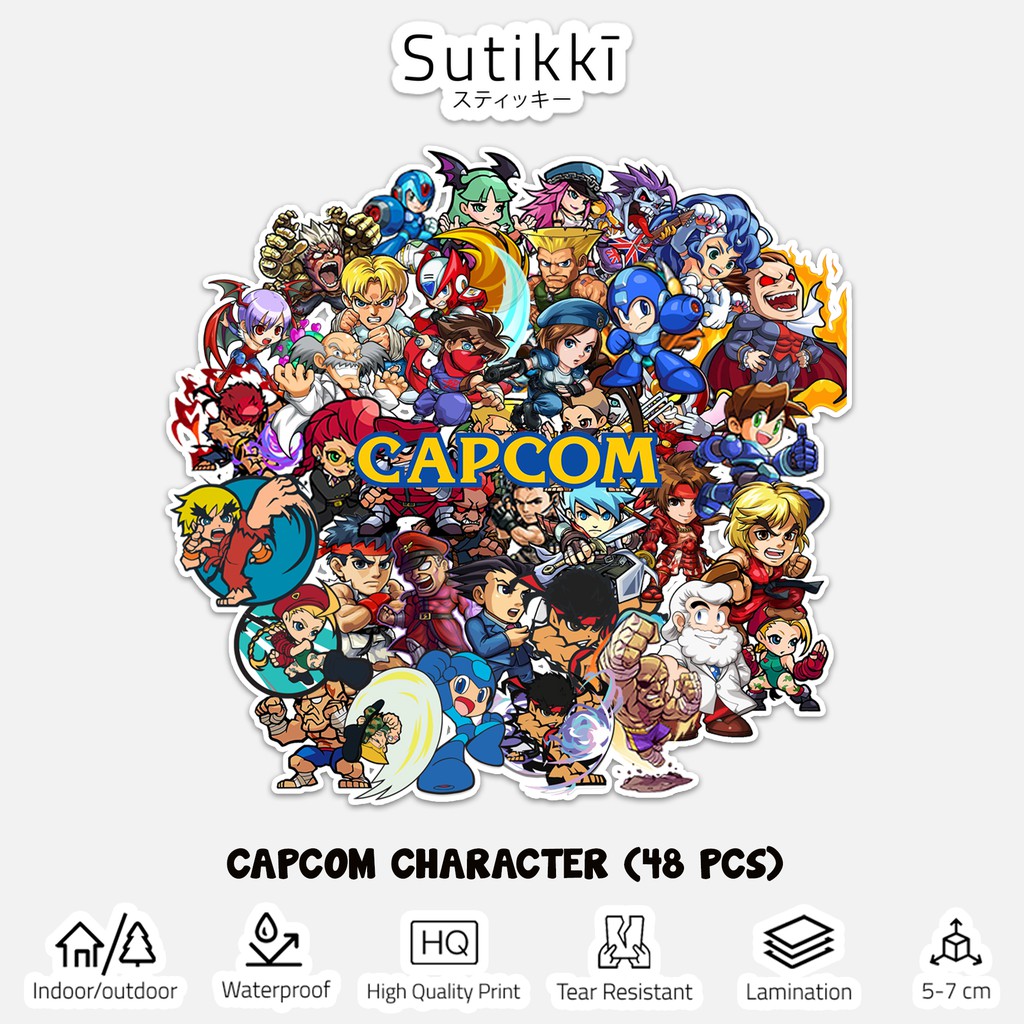 Sutikki | Sticker Pack Capcom Character Street Fighter Megaman Laptop ...