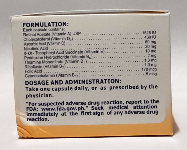 Multilem Multivitamins 100 Capsules | Shopee Philippines