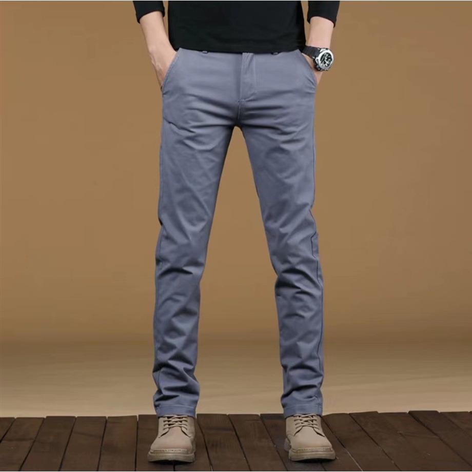 HUILISHI CHINO Men's Straight Fit High Quality Pants | Shopee Philippines