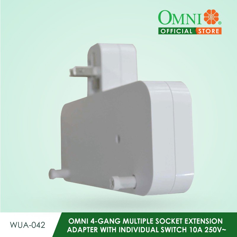OMNI 4-Gang Multiple Socket Extension Adapter with Individual Switch ...