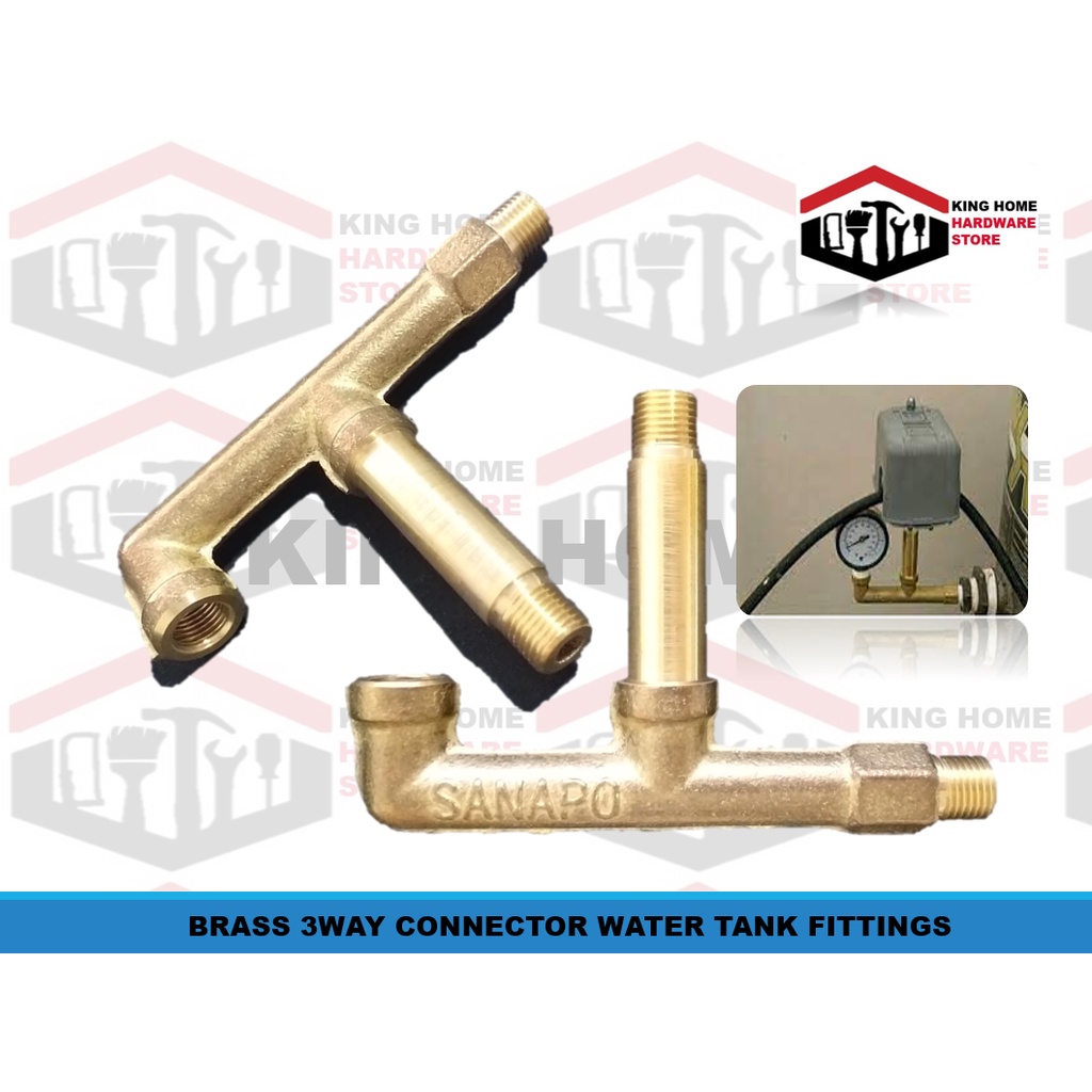 F-BRASS 3WAY CONNECTOR (FOR WATER TANK FITTINGS) | Shopee Philippines