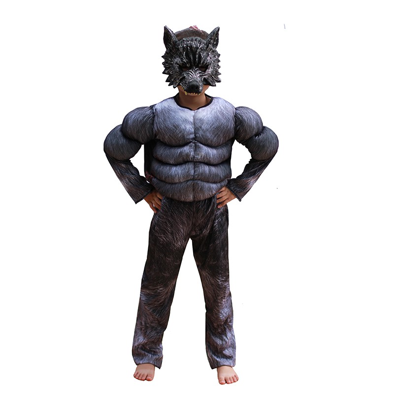Van Helsing Kids Boys Cosplay Costumes Wolf Suits Performance Props Muscle Werewolf X-Men ...