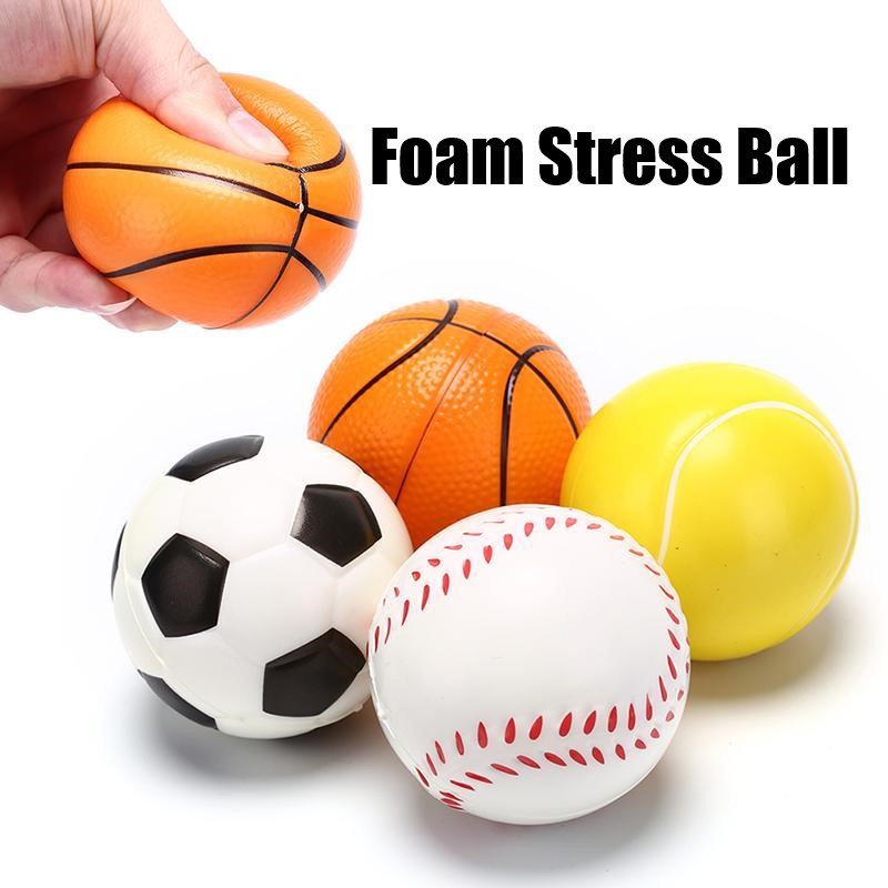 24pcs Foam Stress Balls Toy Basketball Football Squeeze Soft Toy Sports ...