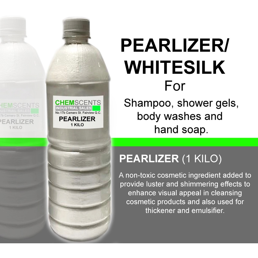 PEARLIZER WHITE SILK 1LITER FOR SHAMPOO SHOWER GELS BODY WASHES AND ...