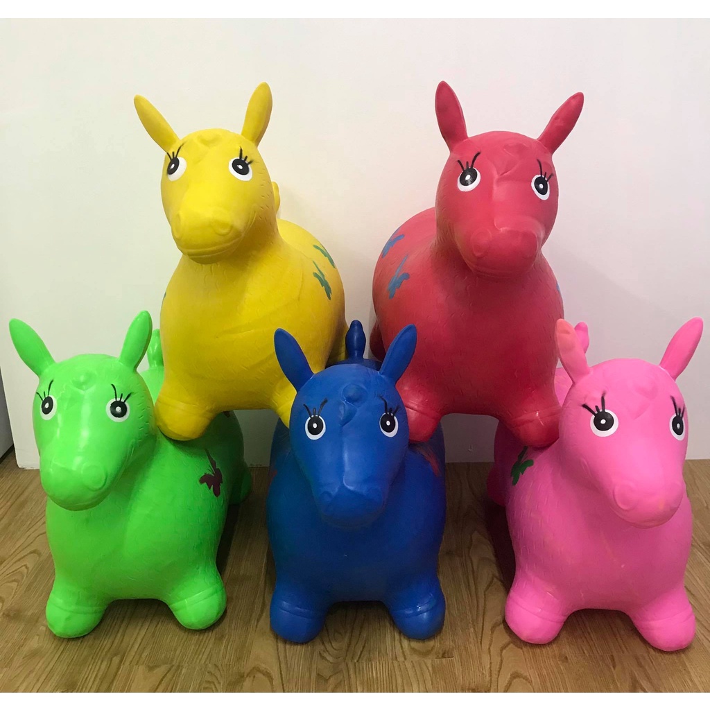 Kids Animal Space Hopper Inflatable Jumping Horse Ride-on Bouncy Hopper ...