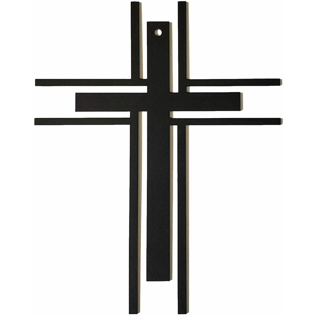 Metal Wall Cross Sticker Modern Unique Design Art Sculpture Home Decor ...