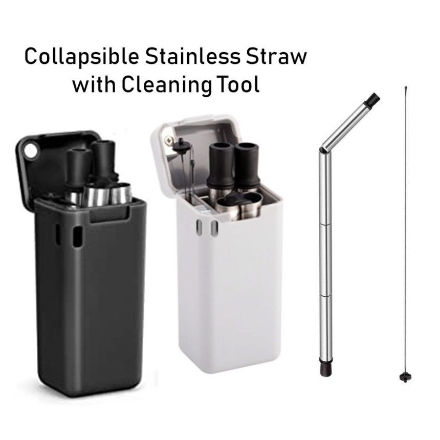 Collapsible Foldable Metal Straw Set with Case Straw-1163 | Shopee ...