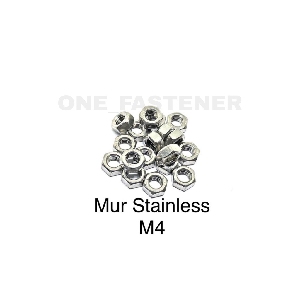 100 pcs M4 Stainless Steel 304 4mm 4mili hex nuts Anti-Rust Food Grade ...