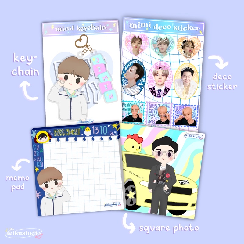 Mimi Birthday Kit (Jimin keychain sticker memopad postcard pc photocard ...