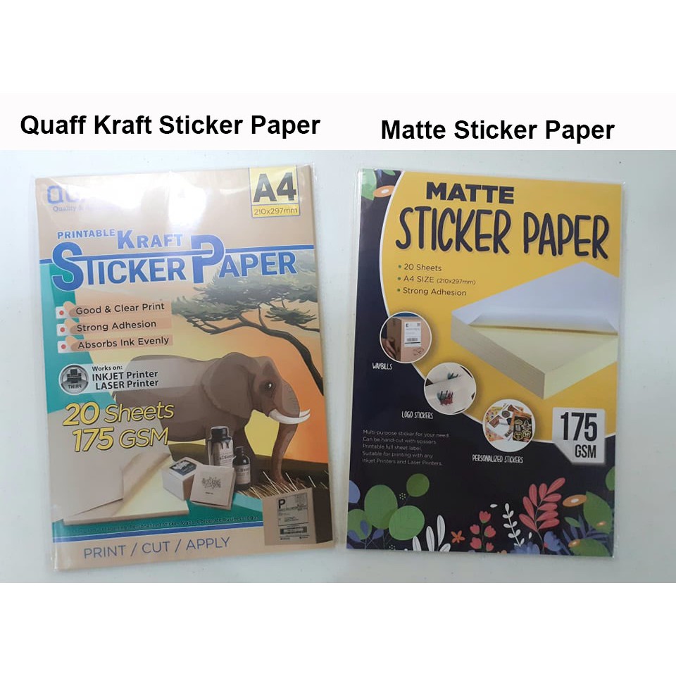 Quaff Kraft Sticker Paper/ Matte Sticker Paper | Shopee Philippines