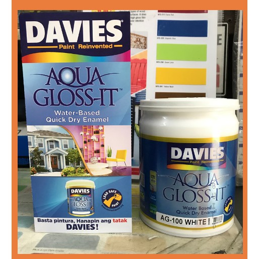 DAVIES aqua gloss it AG-100 water based quick dry enamel WHITE (QUART size) | Shopee Philippines