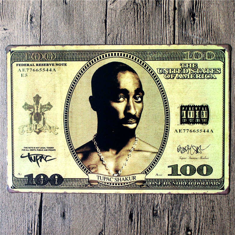 2024 Tupac Amaru Shakur 2PAC Makaveli Metal Art Poster Decorative Tin ...