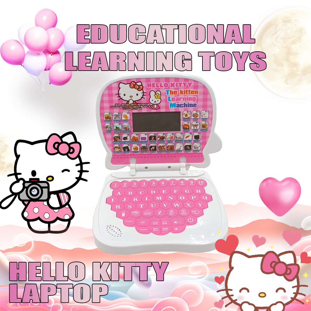 Hello-Kitty Laptop Educational Learning Toys With Sounds for Kids Girls ...