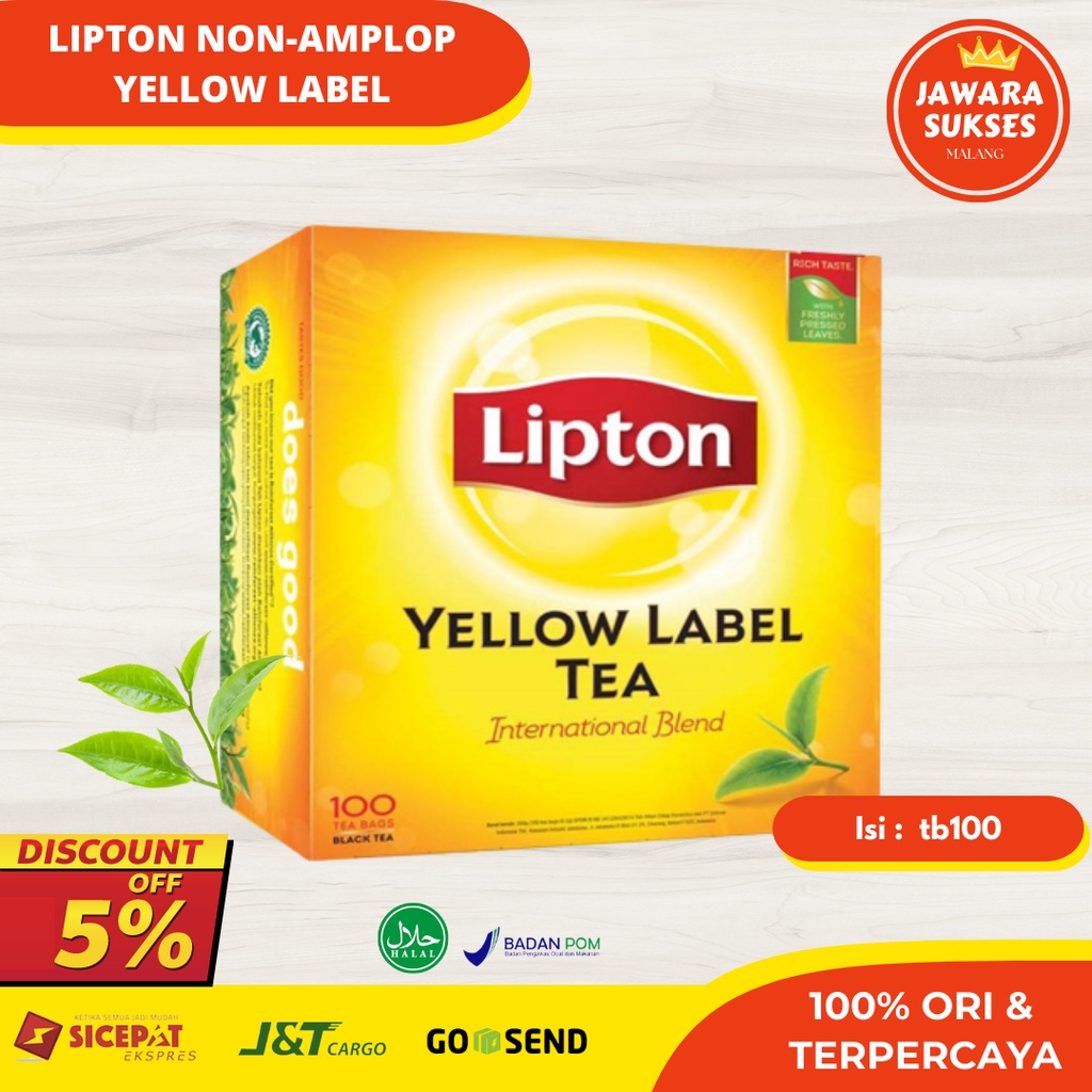 HITAM Lipton Yellow Label 100 Non-Envelope Tea Bag/Non-Envelope Lipton Tea/Black Tea - 1box ...