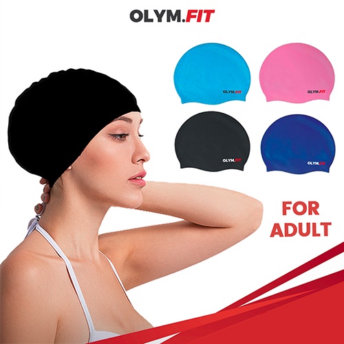 Olym.fit HIGH QUALITY Adult Swimming Cap Silicone Swim Swimming Cap ...