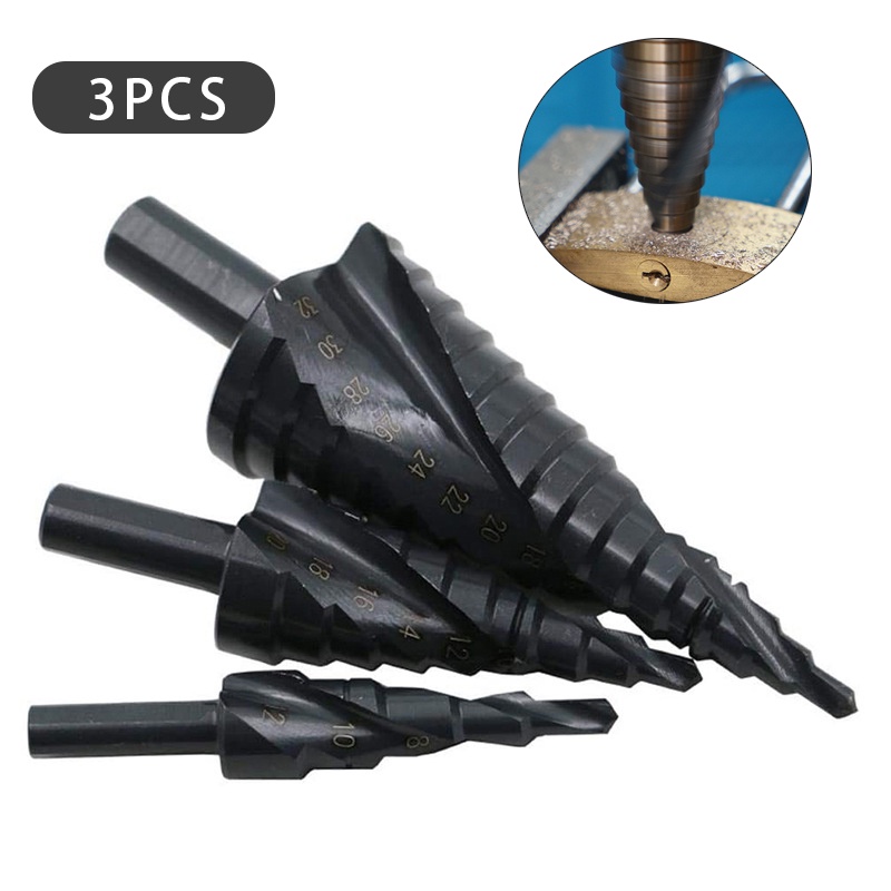 1/3Pcs 4-12mm 4-20mm 4-32MM HSS Cobalt Step Drill Bit Set Nitrogen High ...