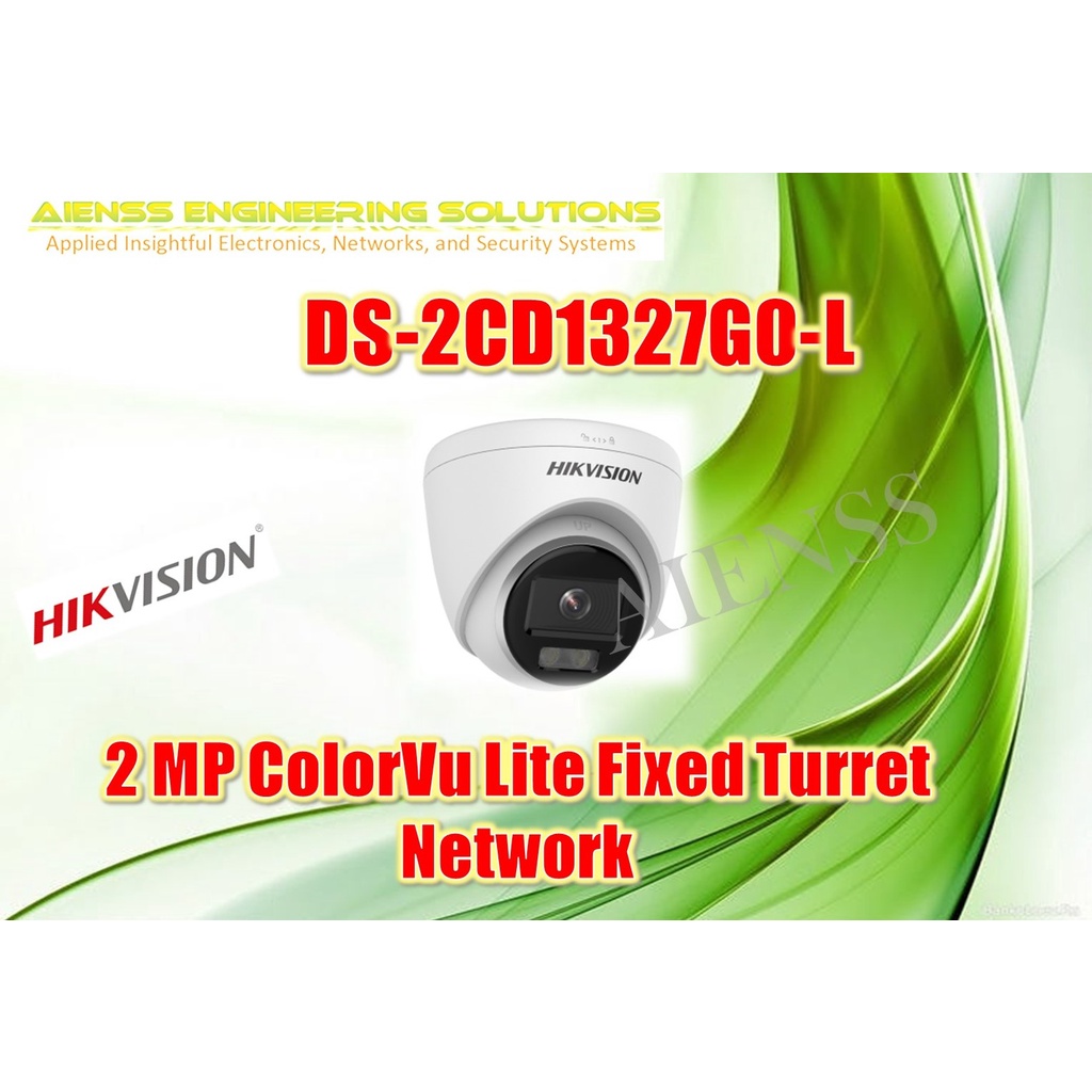 DS-2CD1327G0-L 2 MP ColorVu Lite Fixed Turret Network Camera HIKVISION ...