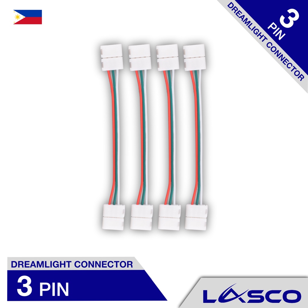 Lasco 3 Pin Solderless Clip Connectors 4 Pcs. for RGB Dreamlight LED ...