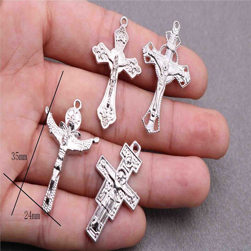 10 pieces / religious Orthodox Jesus cross, trumpet charm Orthodox ...