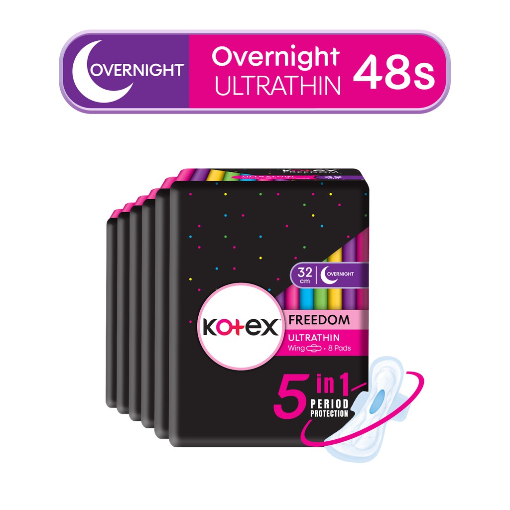 Kotex Freedom Ultrathin Sanitary Napkins 32cm - 8 Pads x 6 Packs (48 ...