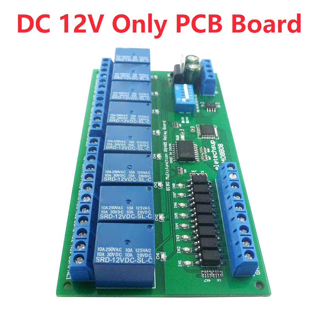 DIYMORE Dc 12V 24V 8 Isolated Inputs And Outputs Din 35 C45 Rail Box Uart Rs485 Relay Module ...